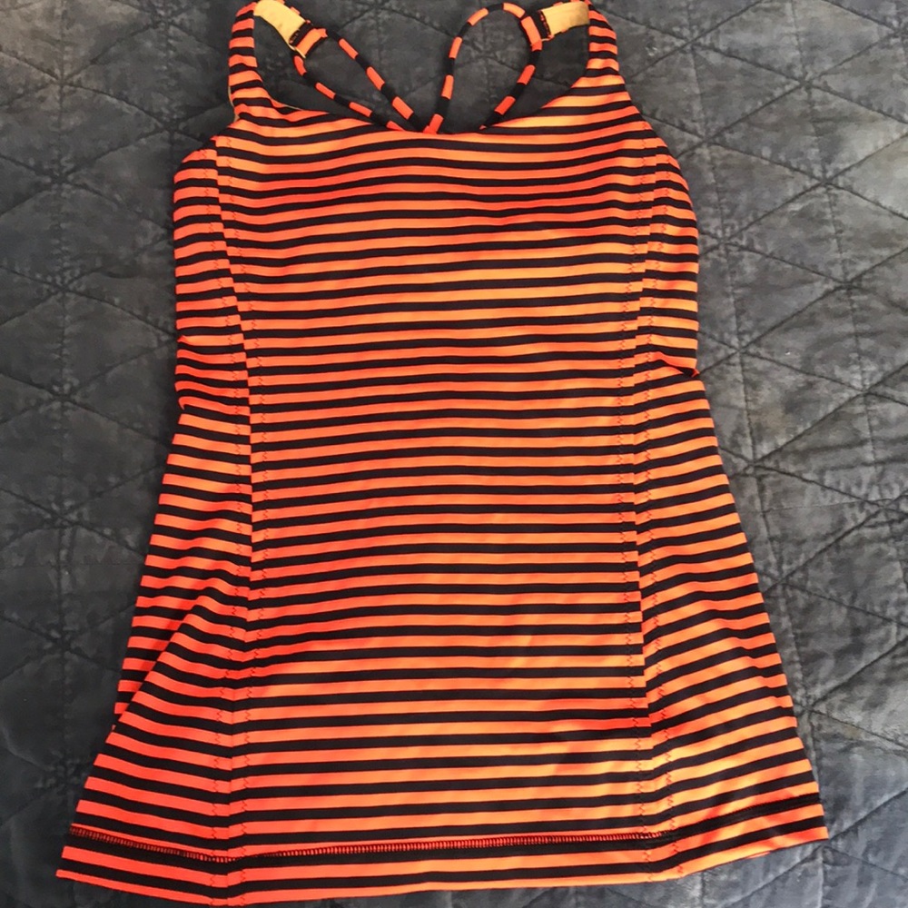 Navy Blue And Orange Swim Top - Gem